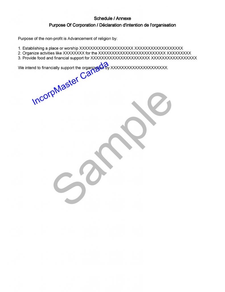 Sample of Activities Federal - IncorpMaster